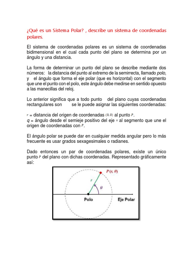 Sistema de Coordenadas Polares | PDF | Métodos y materiales de enseñanza