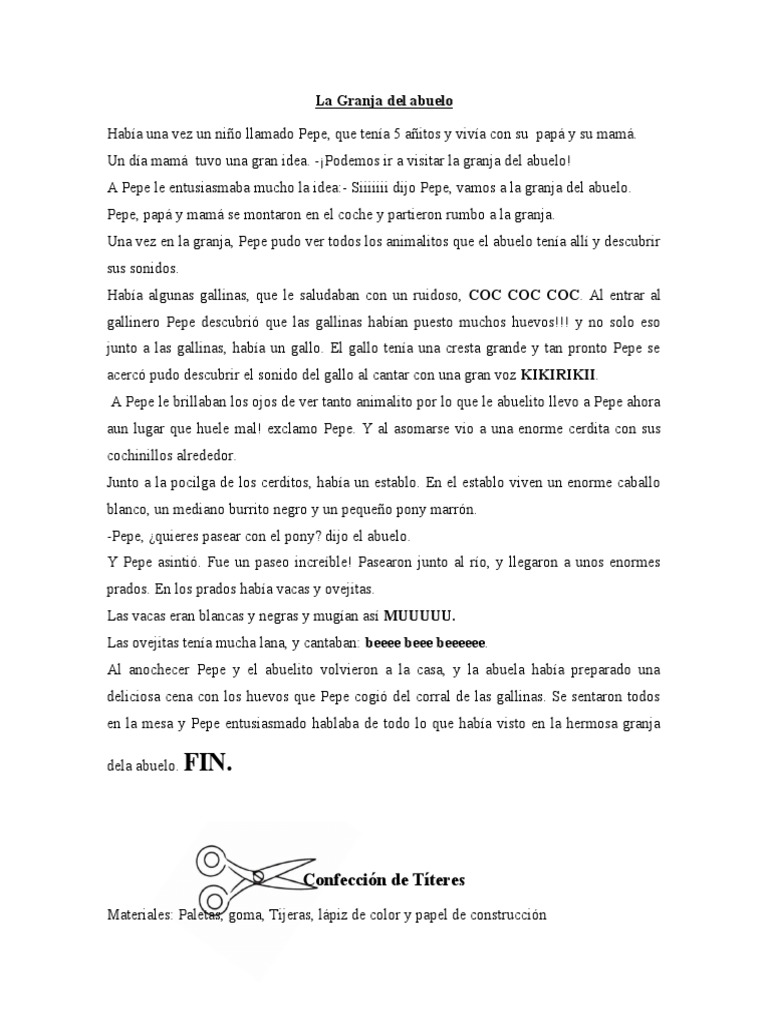 Cuento La Granja de Aabuelo | PDF