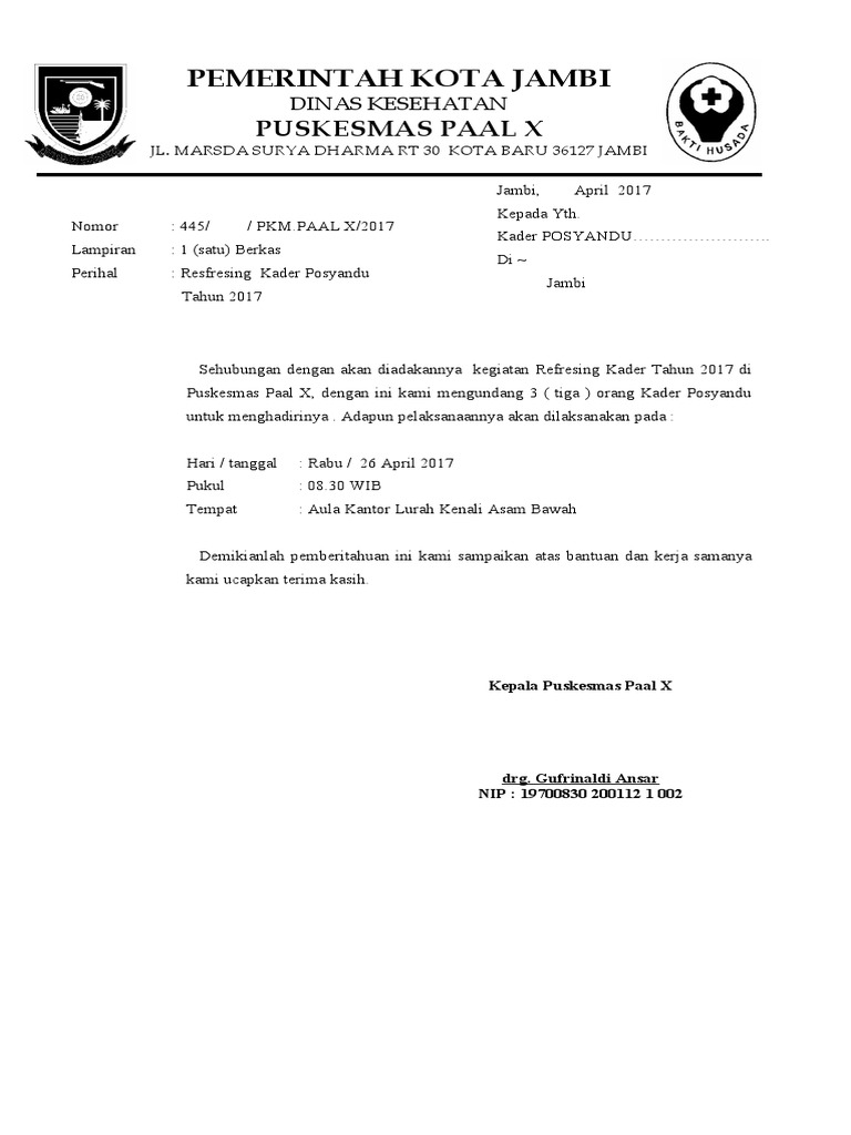 Surat Undangan Kader | PDF