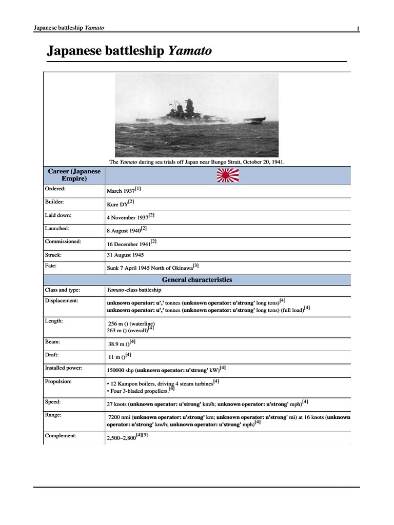 Japanese Battleship Yamato | PDF | Cruiser | Battleship