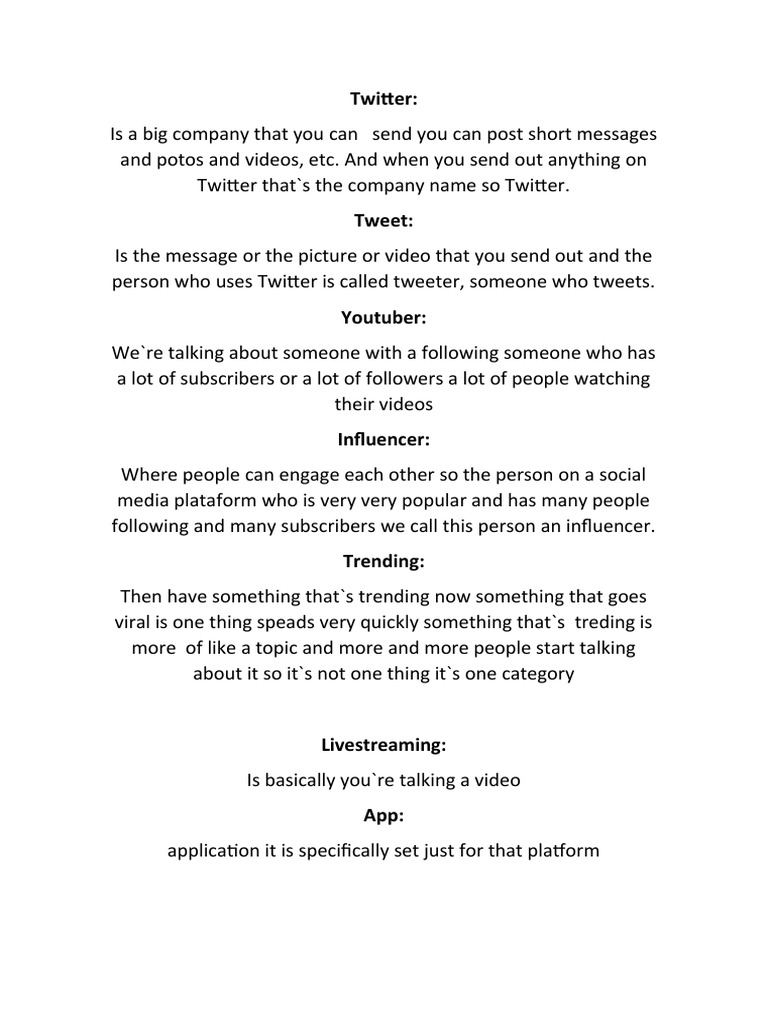 Social Media Vocabulary | PDF