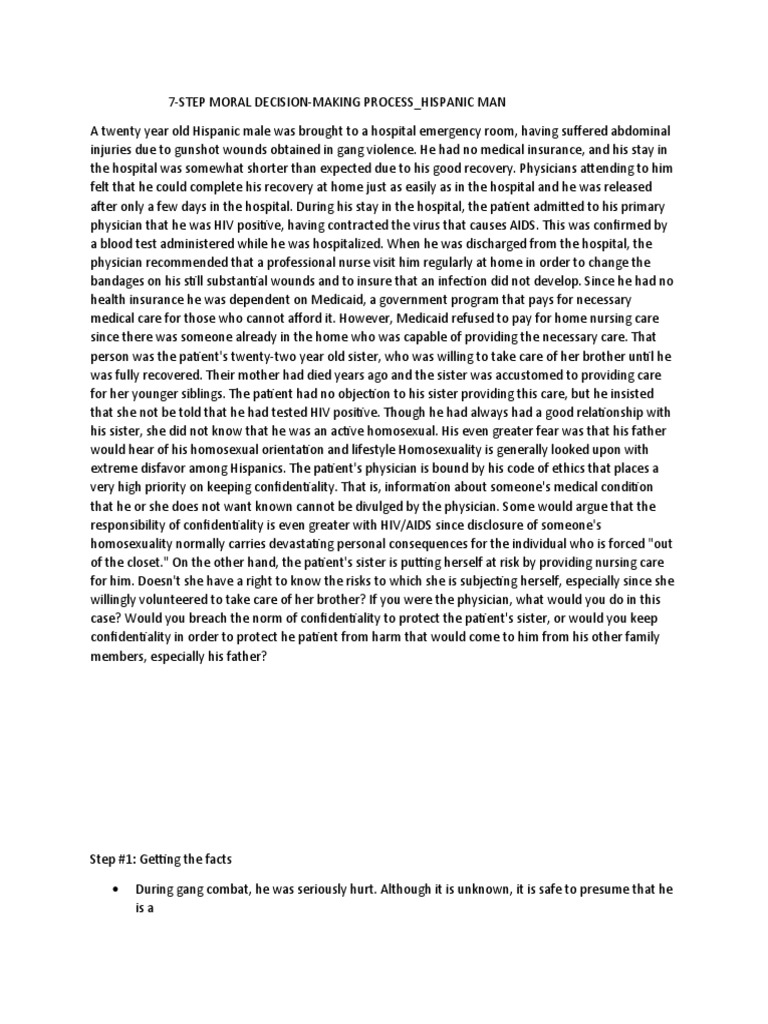 7-Step Moral Decision-Making Process - Hannah Sario | PDF ...