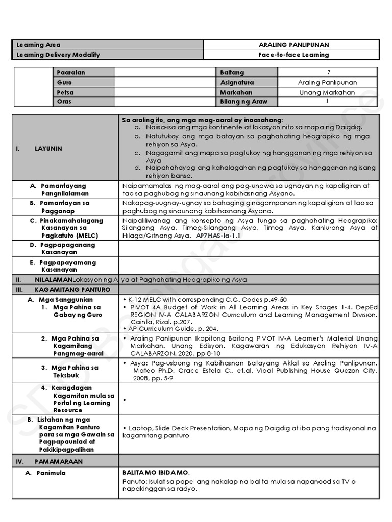 Ap7 Q1 Week1 Day2 | PDF