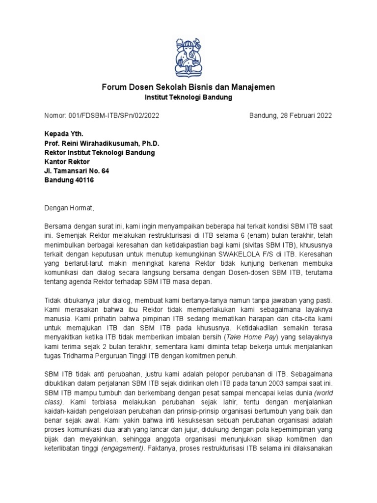 Forum Dosen SBM ITB | PDF