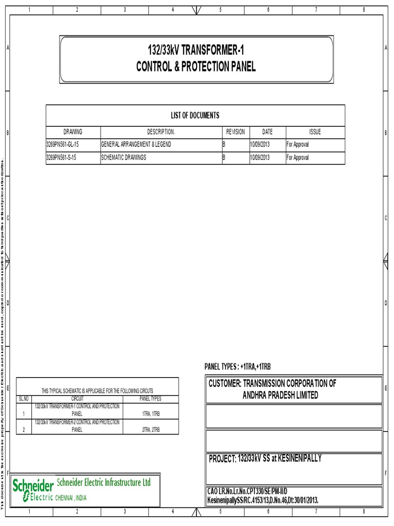 132-33kV TRANSFORMER-1 C&R PANEL - REV-B - 20.09.20 | PDF | Relay ...