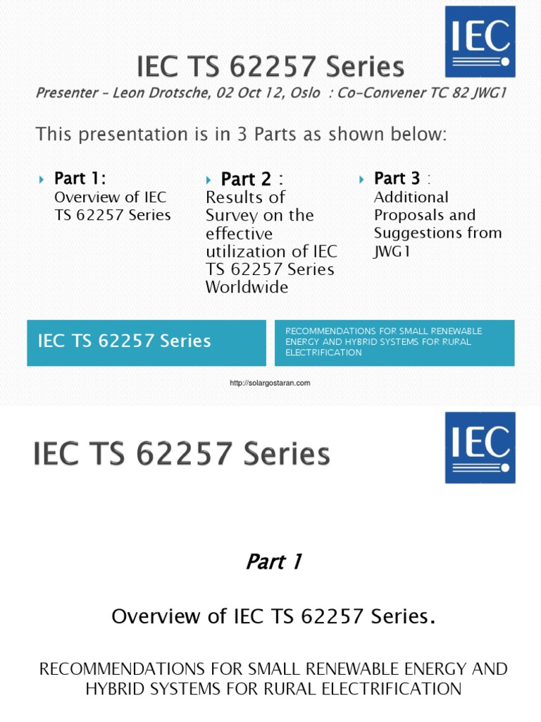 Iec TS 62257 | PDF | Rural Electrification | International Electrotechnical Commission