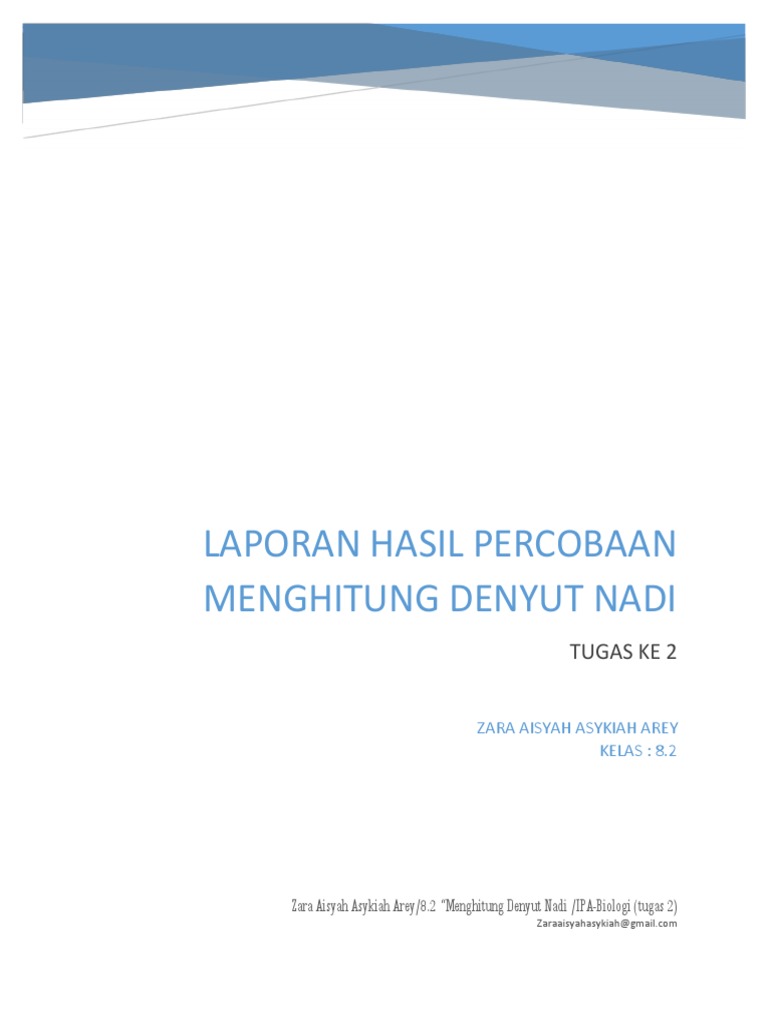 Laporan Praktikum Denyut Nadi | PDF | Sains & Matematika