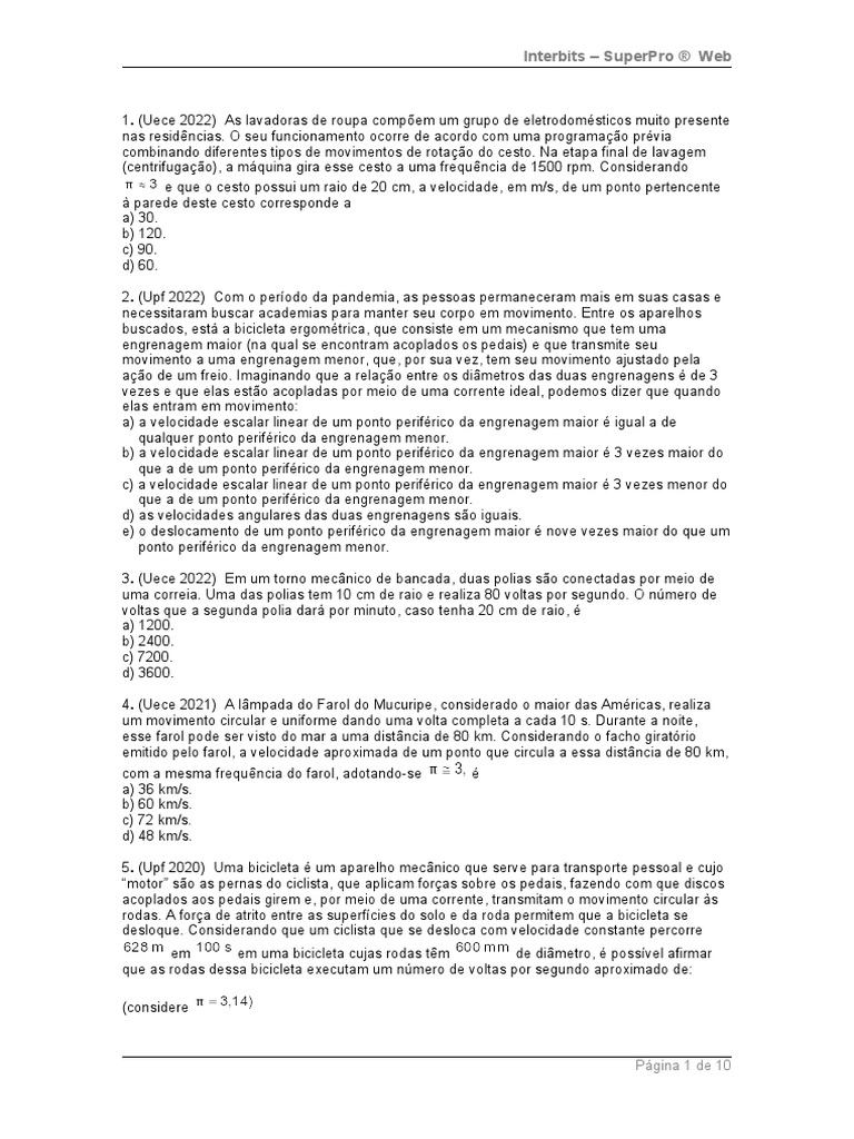 Revis o para Prova | Download grátis PDF | Mecânica Clássica | Engenharia Mecânica