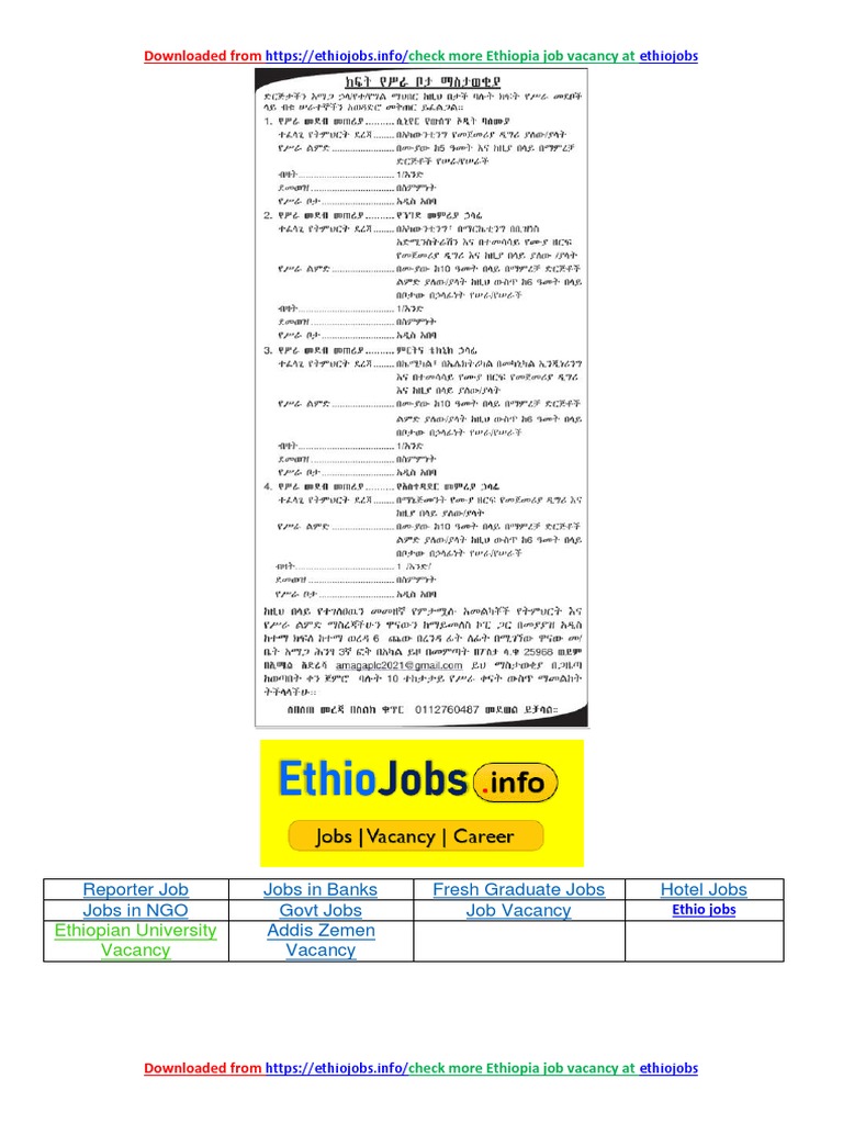 Amaga PLC Vacancy Details | PDF