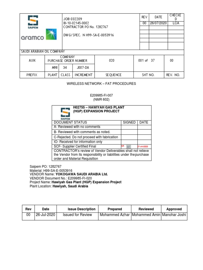 H99-SA-E-0053916 - 00 - SCF - Wireless FAT | Download Free PDF | Specification (Technical ...