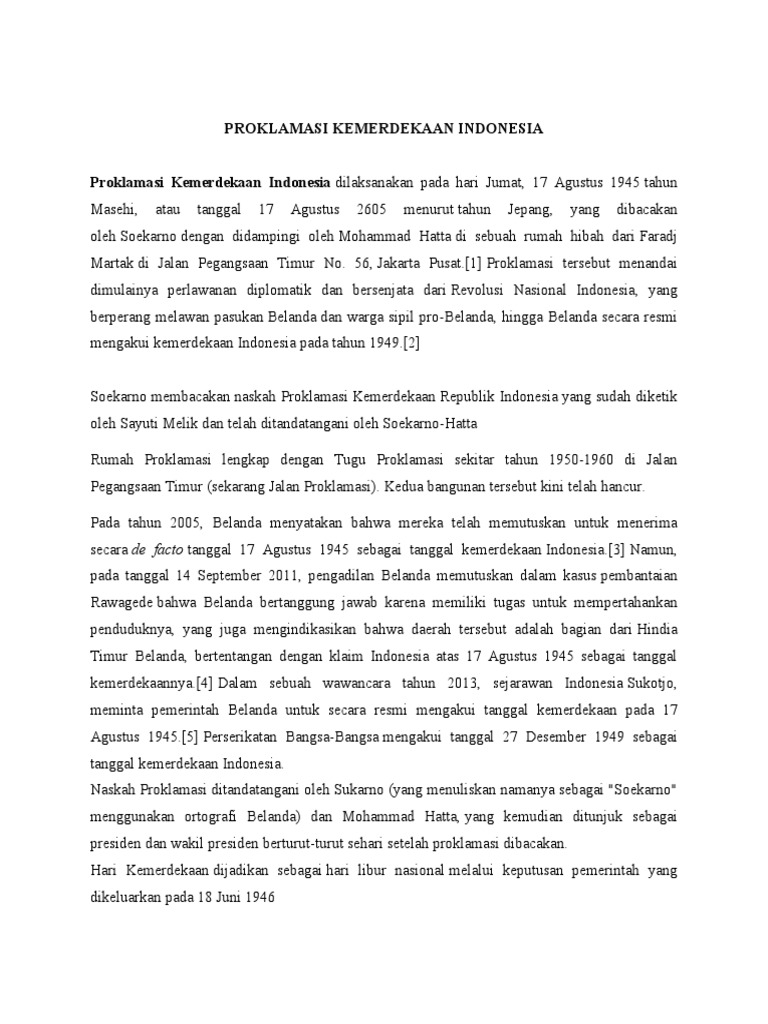 Proklamasi Kemerdekaan Indonesia | PDF