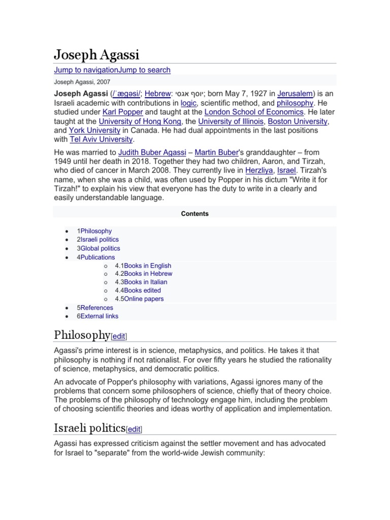 Joseph Agassi La Guíqui | PDF | Science | Epistemology