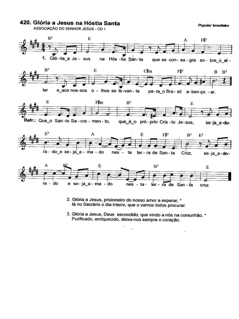 Gloria A Jesus Na Hostia Santa | PDF
