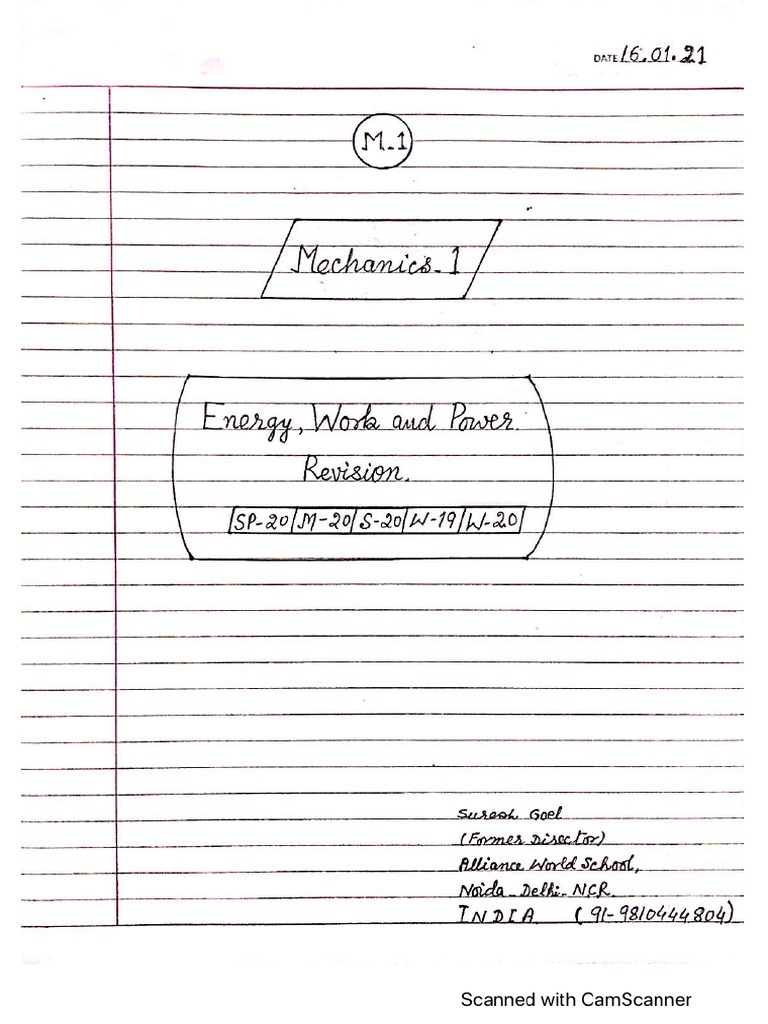 m1-energy-work-and-power-revision-1 | PDF