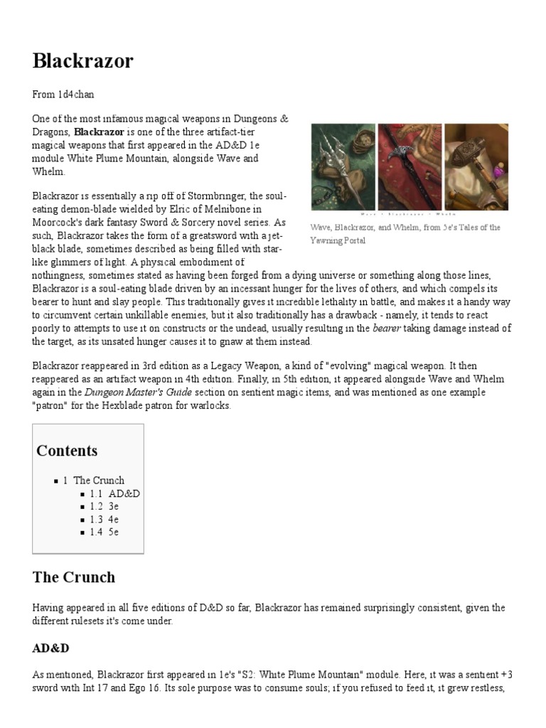 Blackrazor - 1d4chan | PDF | Dungeons & Dragons | Fantasy Role Playing ...