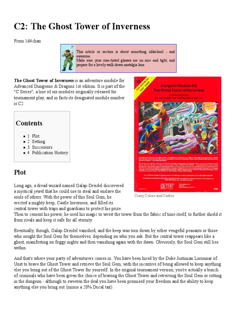C2 The Ghost Tower of Inverness - 1d4chan | PDF | Dungeons & Dragons | Role Playing Games