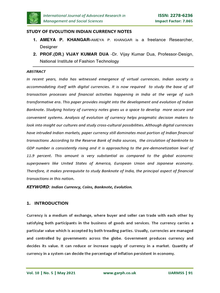Evolution of Indian Currency and Banknote Study | PDF | Currency | Rupee