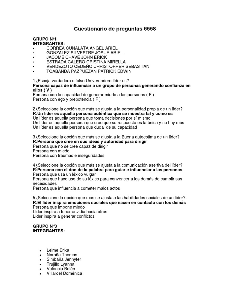 Preguntas Exposiciones | PDF | Liderazgo | Motivacional