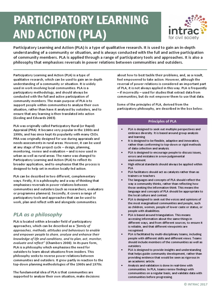 Participatory Learning and Action 1 | PDF | Community | Map