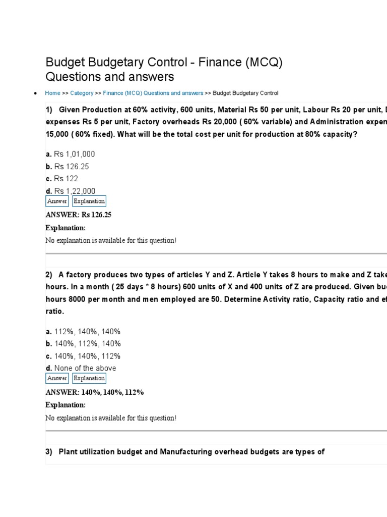 Budget Control | PDF | Budget | Economics