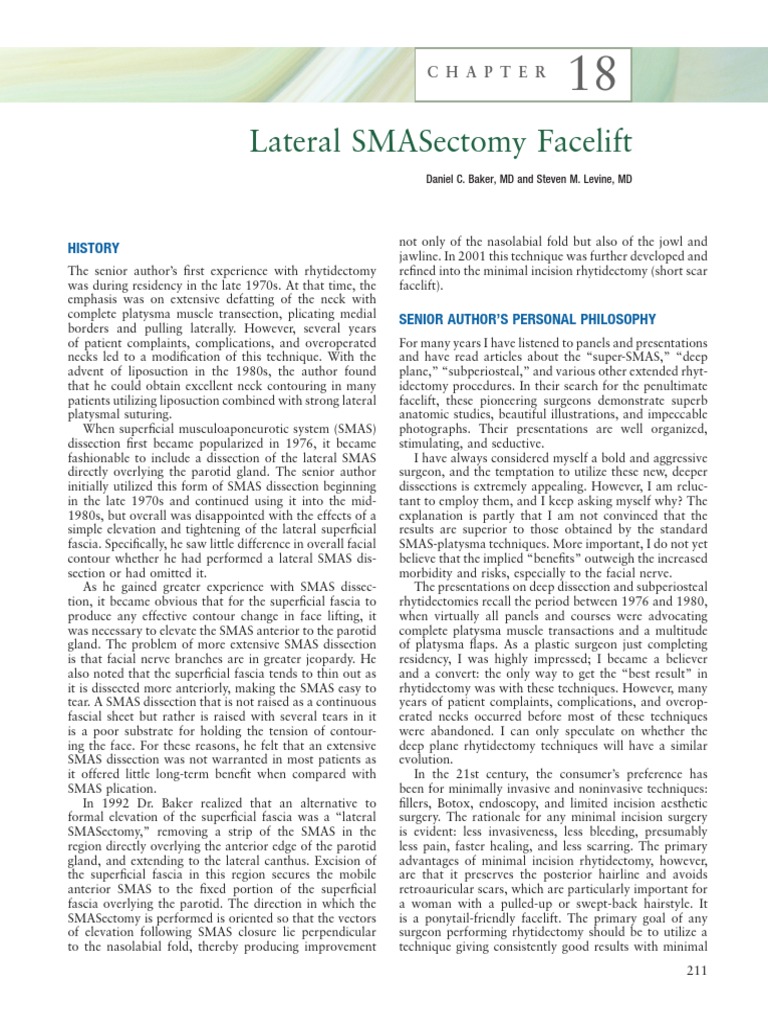 Lateral SMASectomy Facelift | PDF | Human Anatomy | Medicine