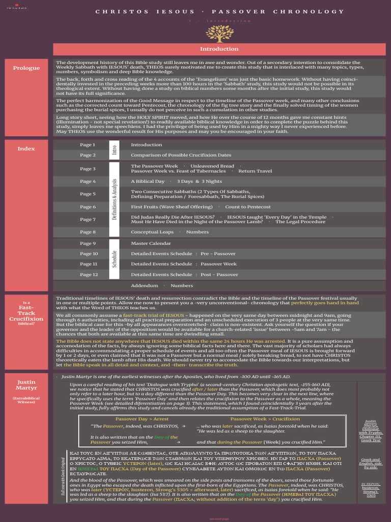 CHRISTOS IESOUS 〣 Passover Chronology · Refutation of Fast-Track Trial ...
