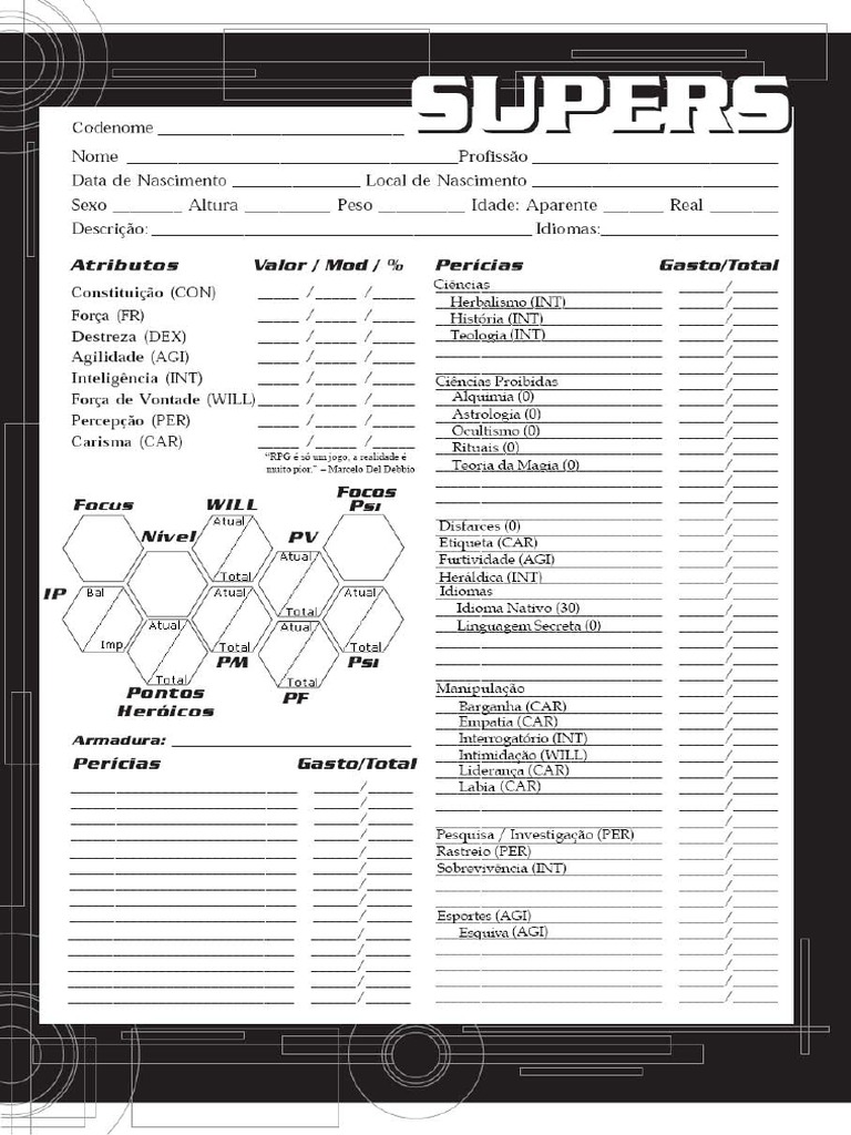 Daemon - Ficha Supers | PDF