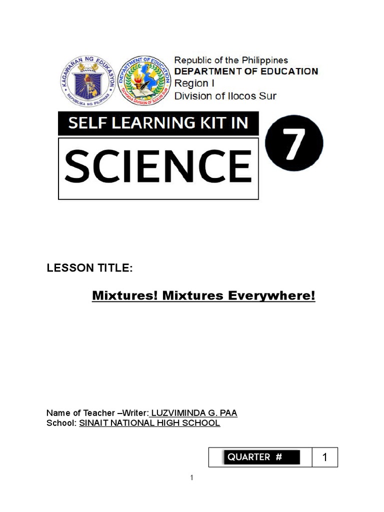 Sci 7 Q1 WK4 5 | PDF | Mixture | Chemical Substances