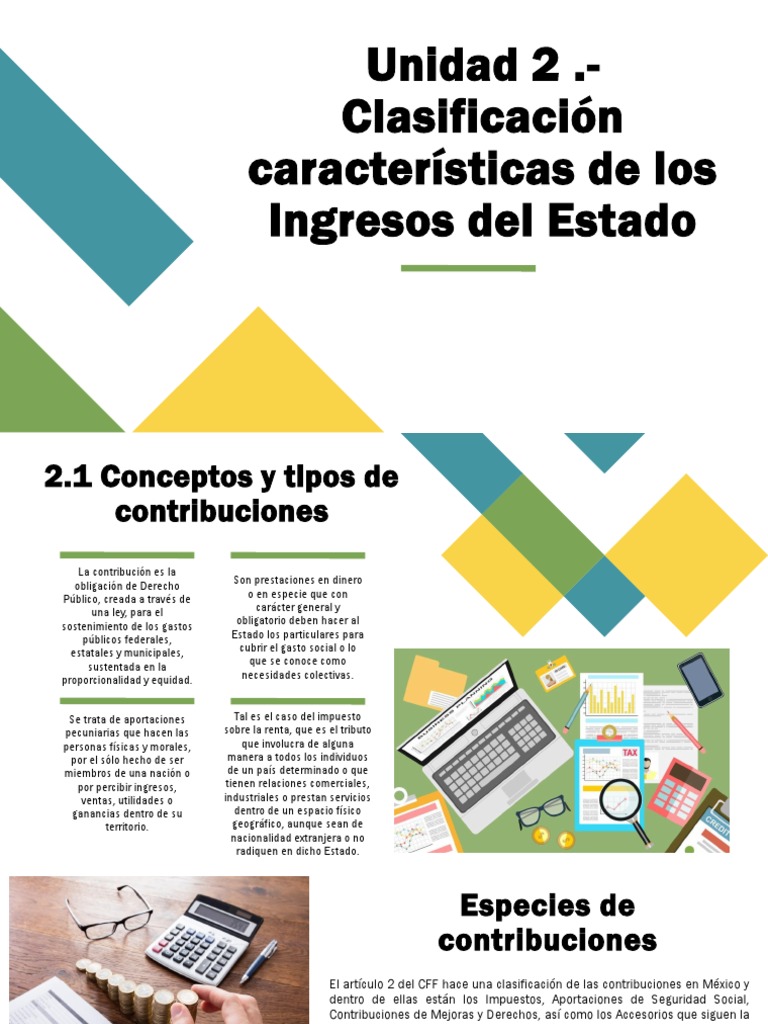 Unidad 2 . - Clasificación Características de Los Ingresos Del Estado | PDF | Impuestos | Estado ...