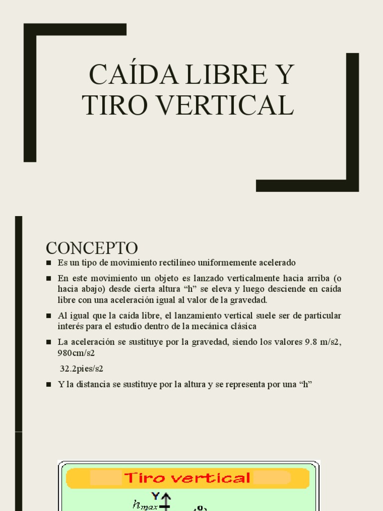 Caída Libre y Tiro Vertical | PDF | Física Aplicada e Interdisciplinaria | Dinámica (Mecánica)