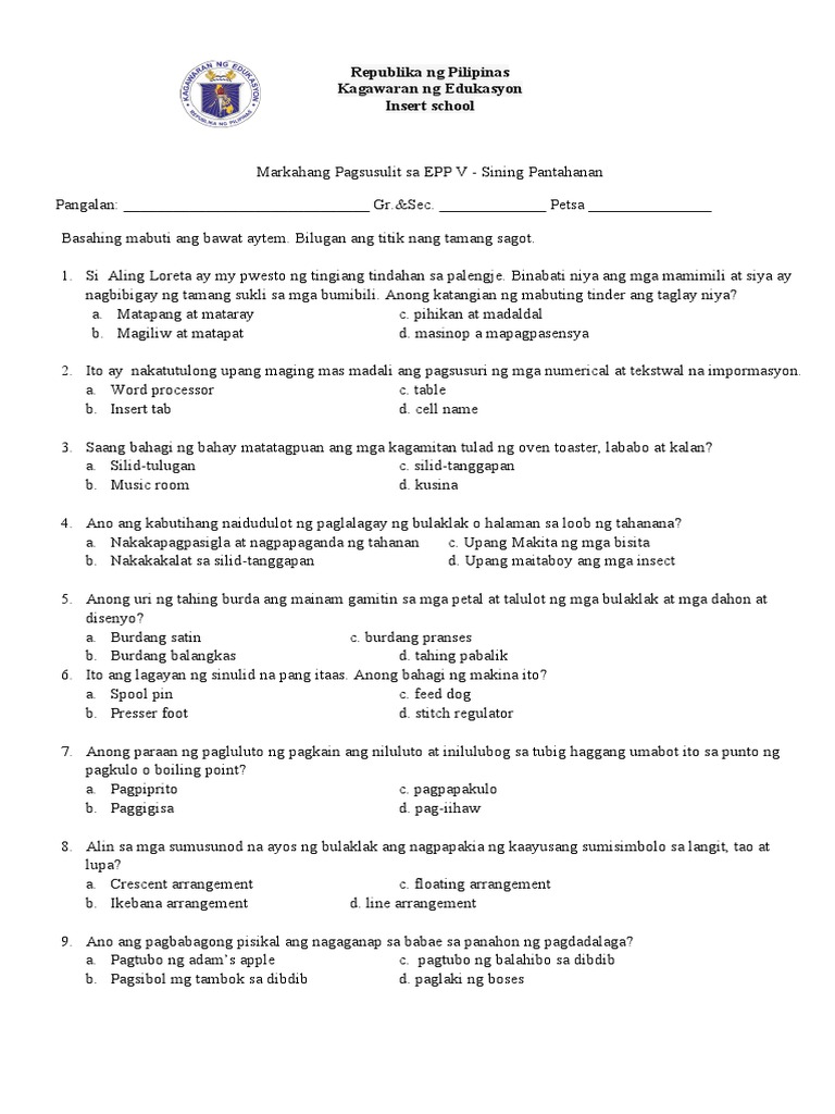 PT - Epp-He 5 - Q1 | PDF