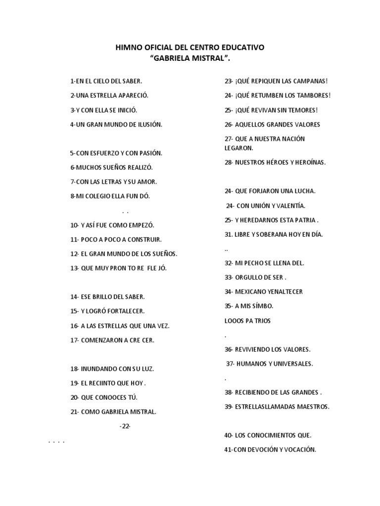 Himno Oficial Del Centro Educativo | PDF | Arte | Religión y espiritualidad