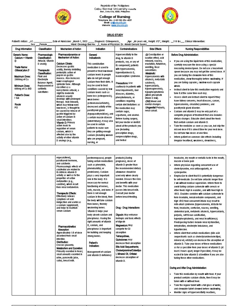 DS (Calcium + Vit. D) | PDF | Vitamin D | Health Sciences
