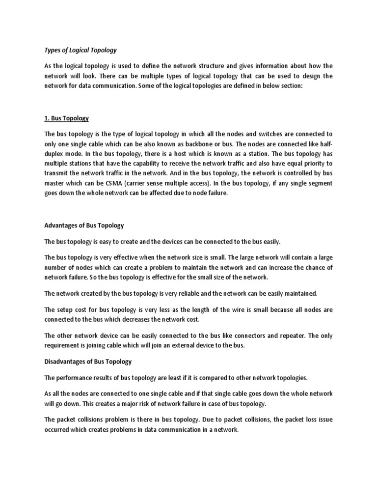 Types of Logical Topology | PDF | Network Topology | Computer Network