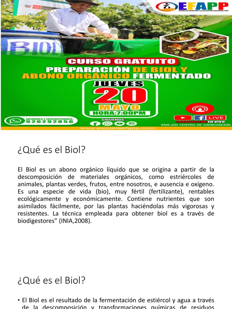 Preparacion de Biol y Abono Organico Fermentado | PDF | Fertilizante ...