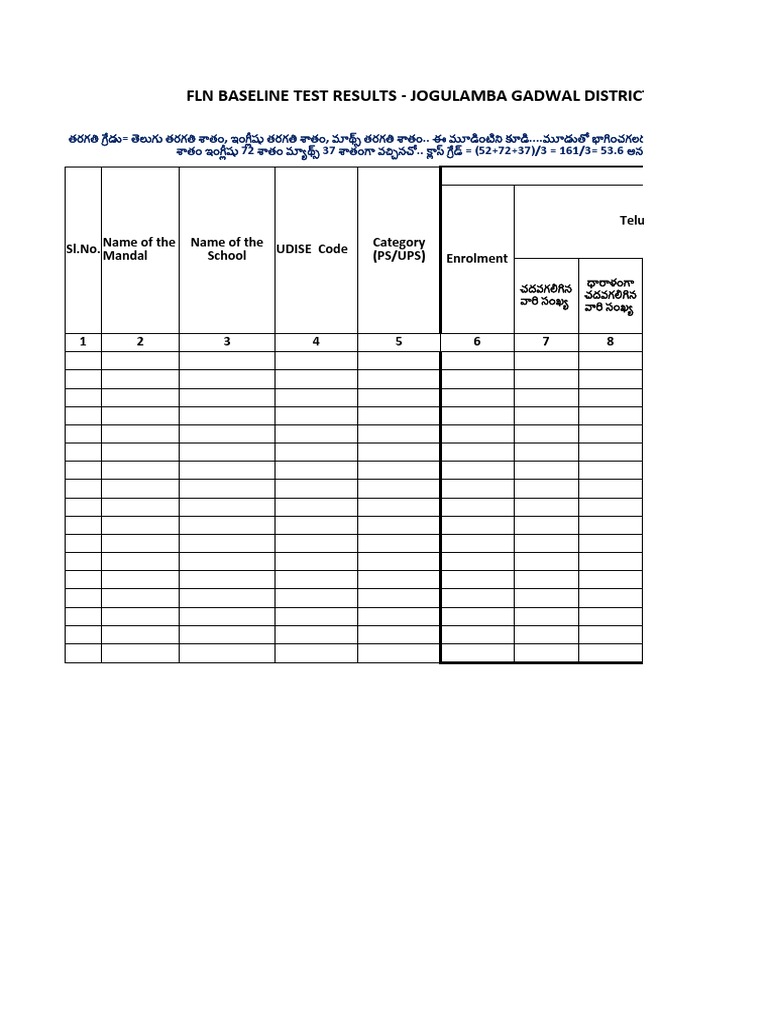 FLN Baseline Resutls | PDF