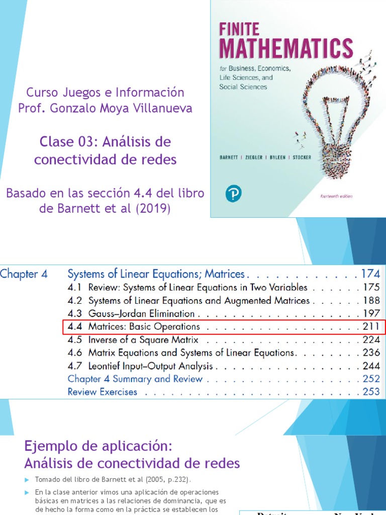 Clase 03 - Analisis de Conectividad de Redes | PDF | Matriz ...