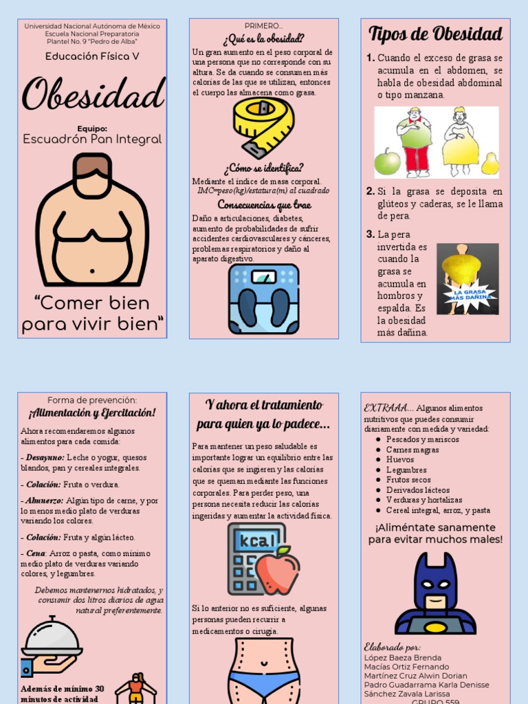 Tríptico Obesidad | PDF | Obesidad | Alimentos