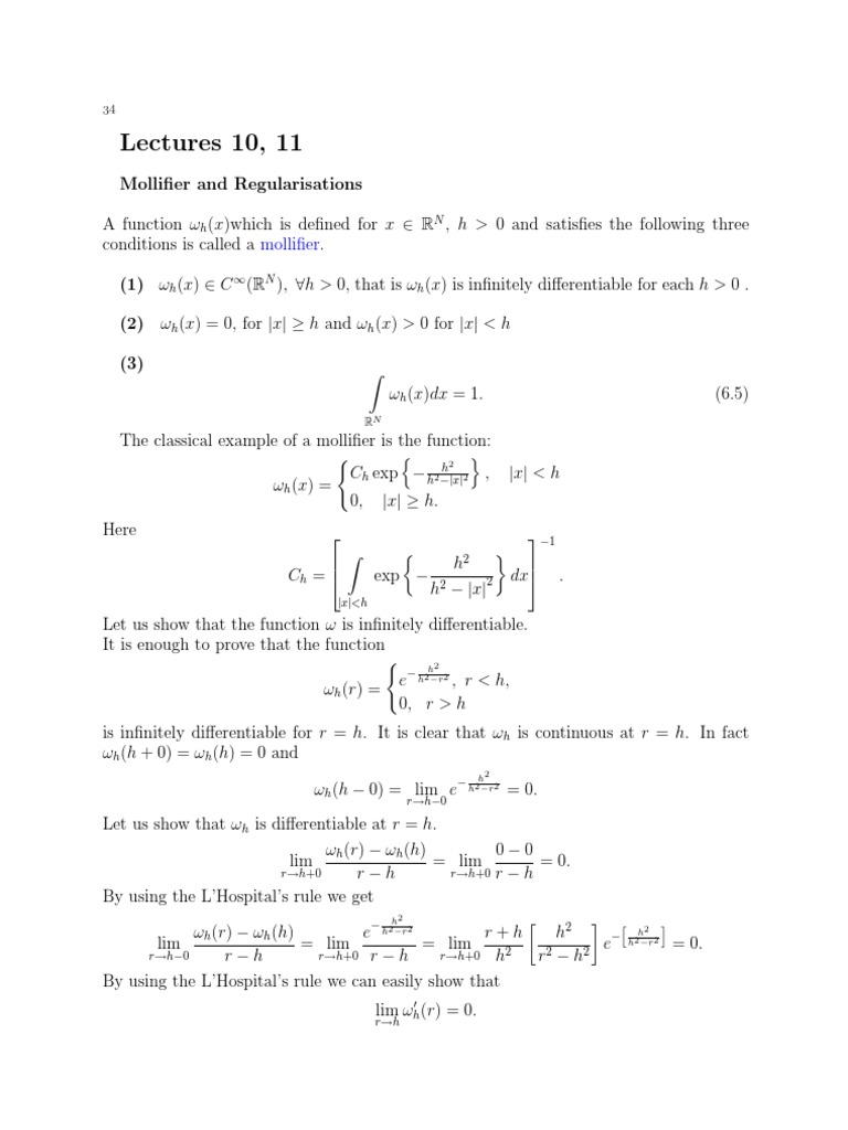 Understanding Mollifiers and Regularizations | PDF | Derivative ...