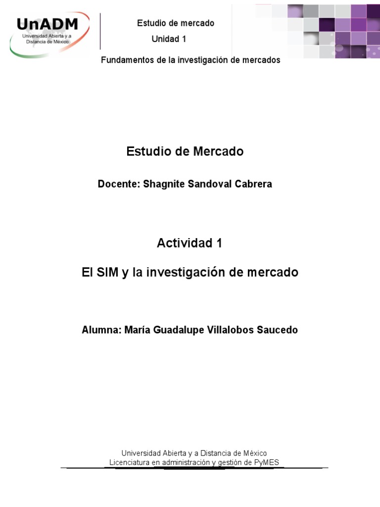 Em A1 U1 Mavs | PDF | Investigación de mercado | Mercado (economía) Em A1 U1 Mavs | PDF | Investigación de mercado | Mercado (economía)