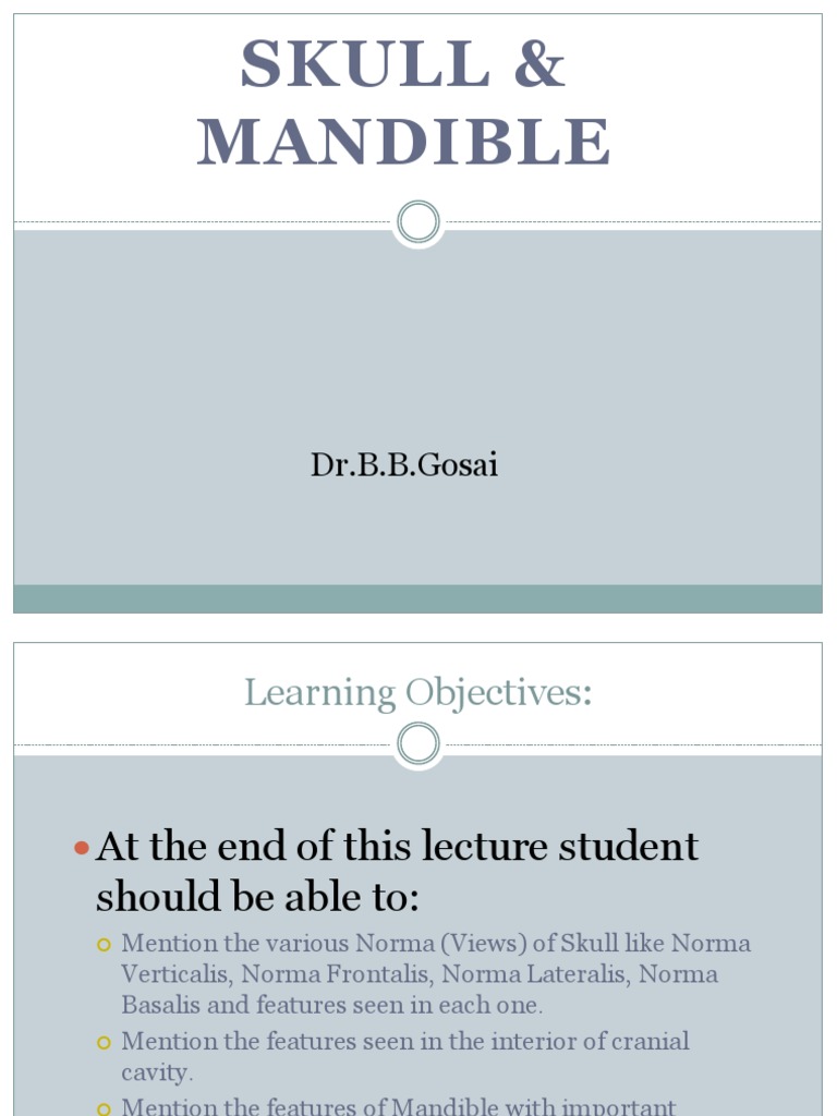 17 Skull Mandible Vertebrae DR - Gosai | PDF | Skull | Vertebra
