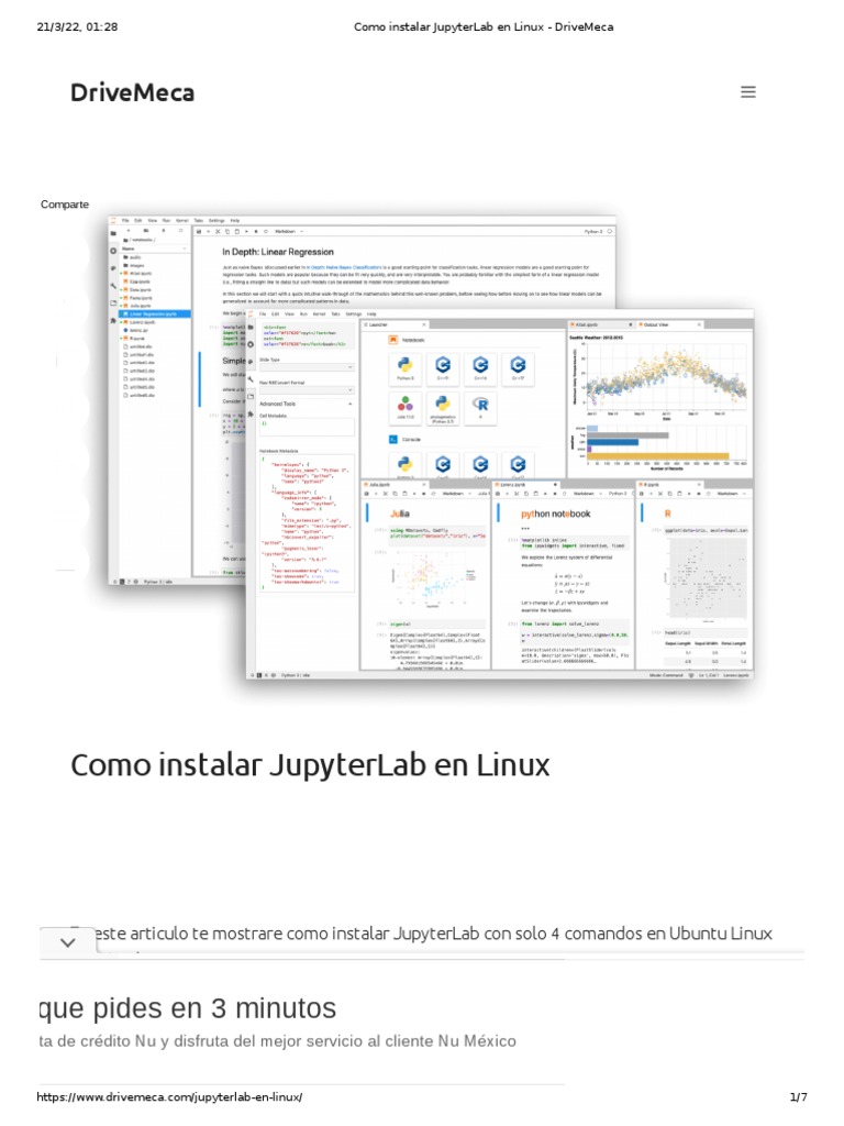 Como Instalar JupyterLab en Linux - DriveMeca | Descargar gratis PDF | Software libre ...