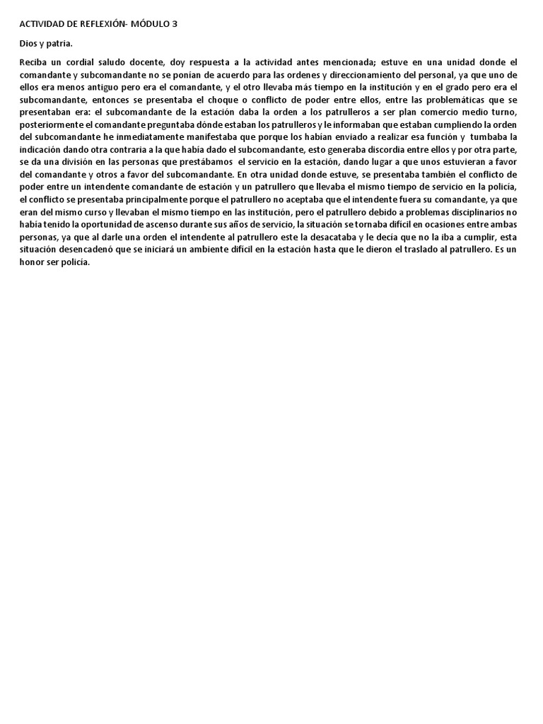 Actividad de Reflexión, Módulo 3 | PDF