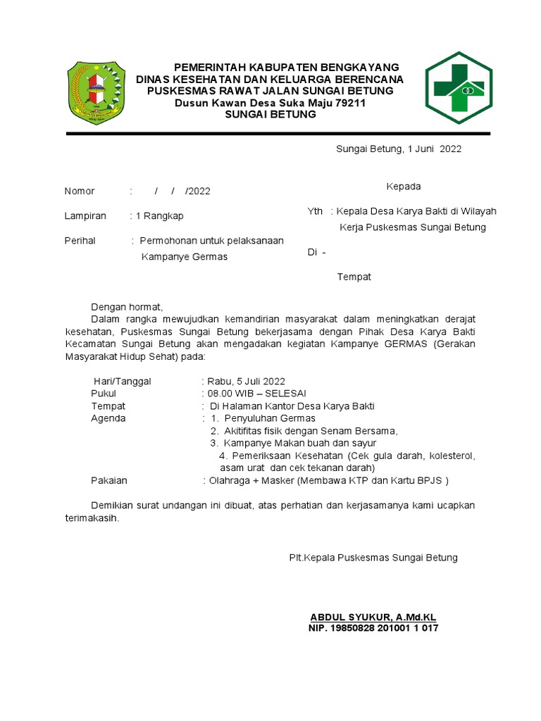 Undangan Kampanye Germas Desa | PDF