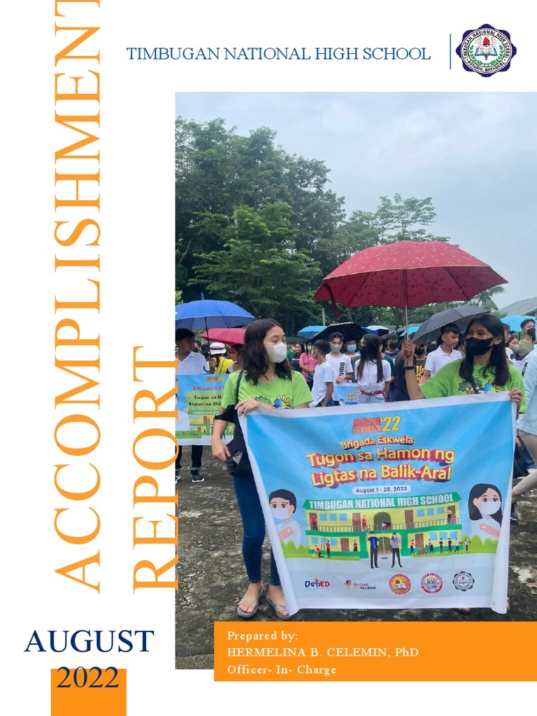 Accomplishment Report August 2022 | PDF