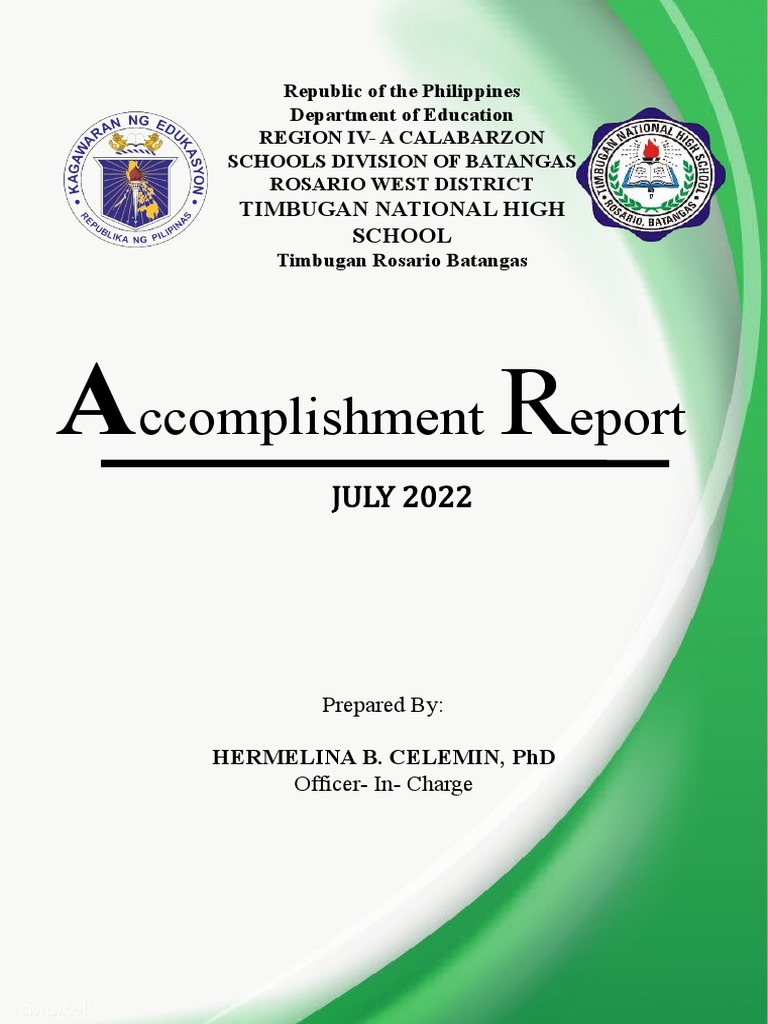 Accomplishment Report July 2022 | PDF | Learning | Psychological Concepts