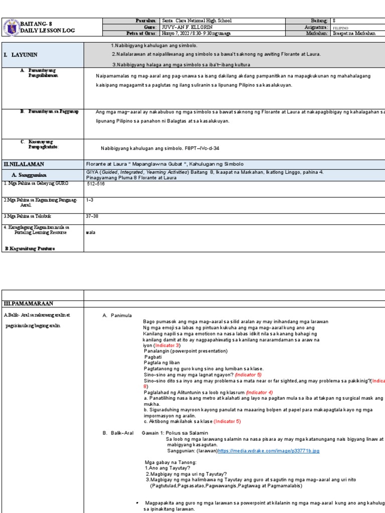 Dll Final g8 Filipino | PDF