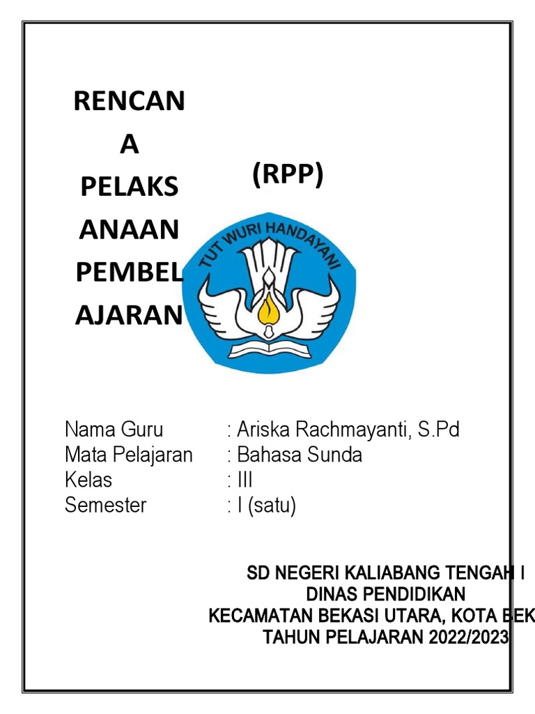 Cover RPP | PDF | Seni & Disiplin Bahasa | Kajian Bahasa Asing