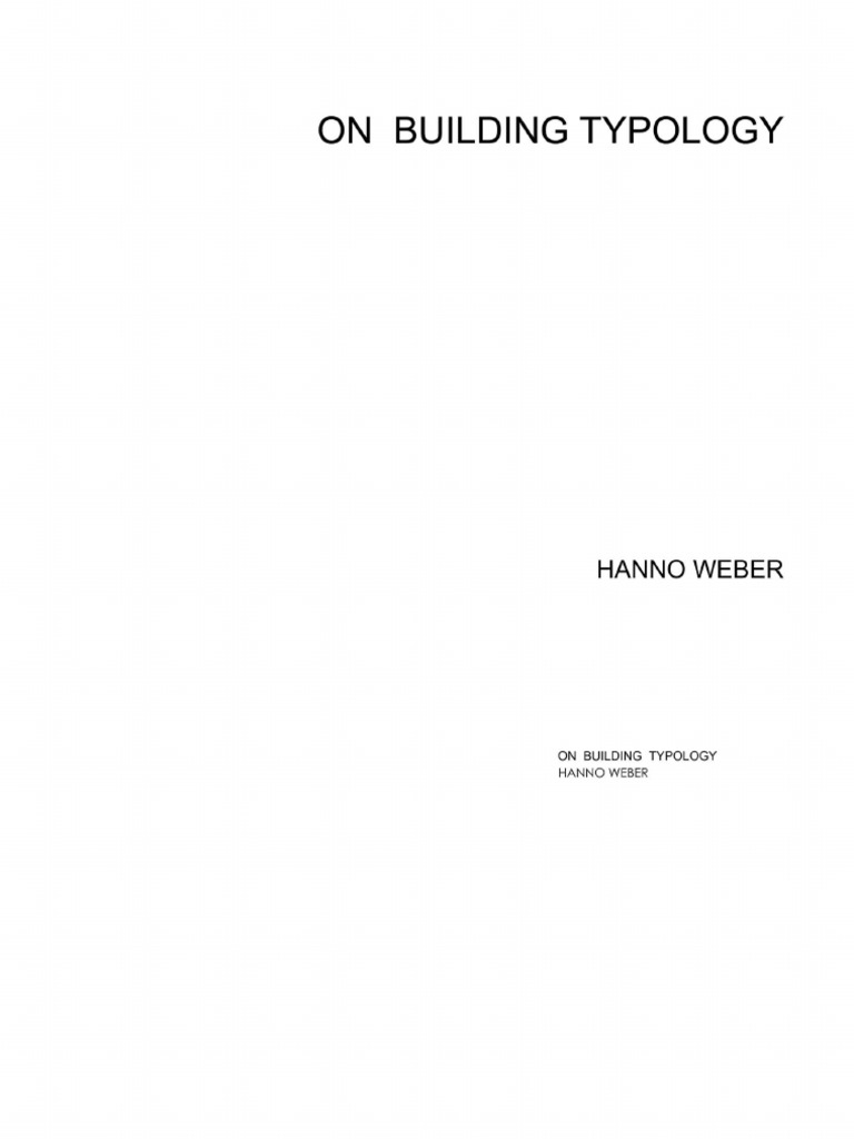 On Building Typology - Hanno Weber | PDF