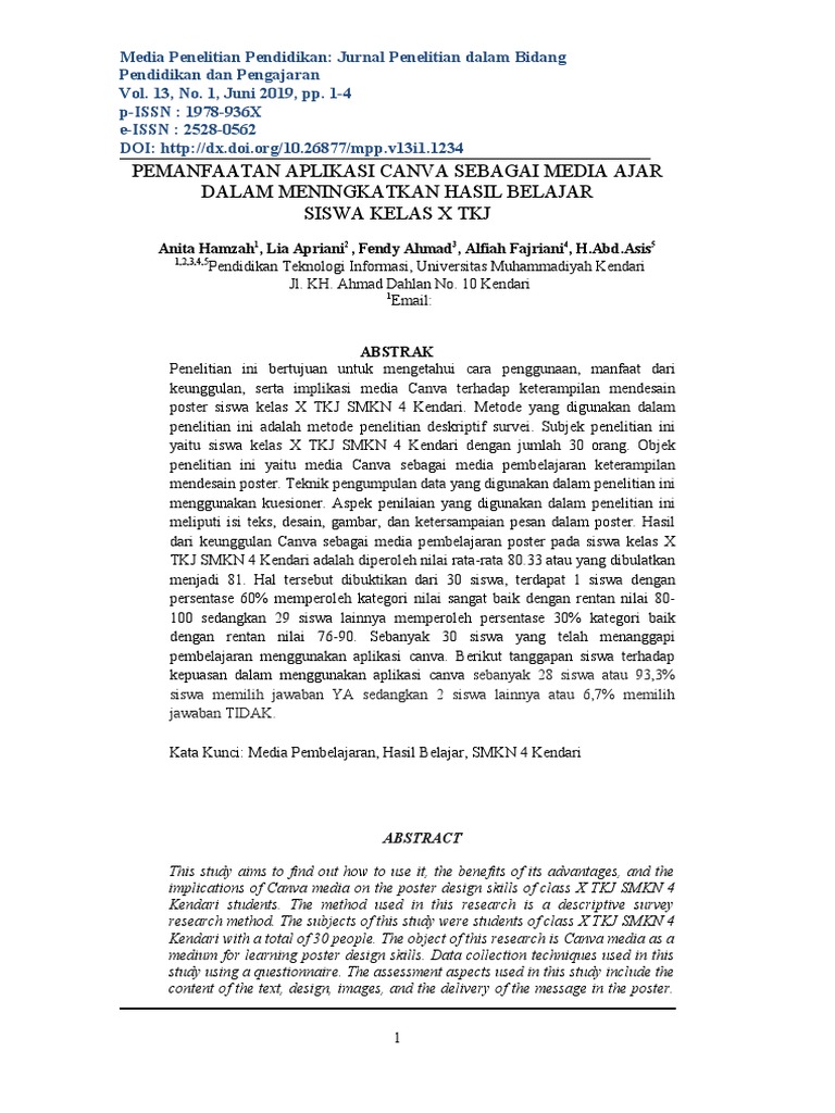 Pemanfaatan Aplikasi Canva Sebagai Media Ajar Dalam Meningkatkan Hasil Belajar Siswa Kelas X TKJ ...